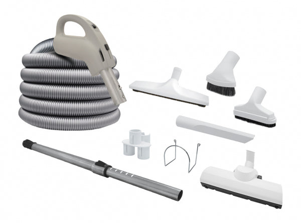 Central vacuum complete kit - low voltage hose, air driven powerhead ...